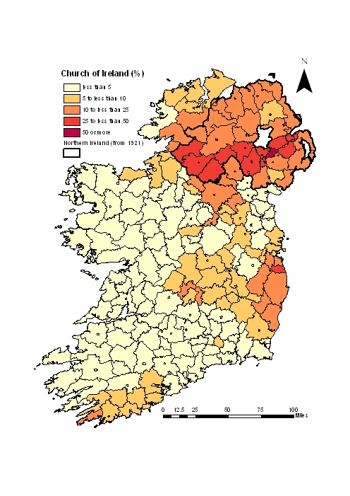 Proportion of residents in the Ireland census who stated they were ...